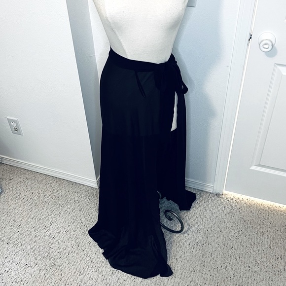 SHEIN | Swim | 32 Shein Black Wrap Tie Side Cover Up Skirt | Poshmark